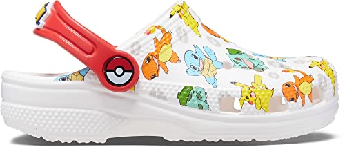Crocs Classic Pikachu Clogs, Pokemon Shoes for Kids K WHI/MLTI, White/Multi, Numeric_1 US Unisex Little