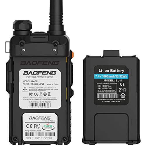 BAOFENG UV-5R Dual Band Two Way Radio (Black), 144-148MHz & 420-450MHz