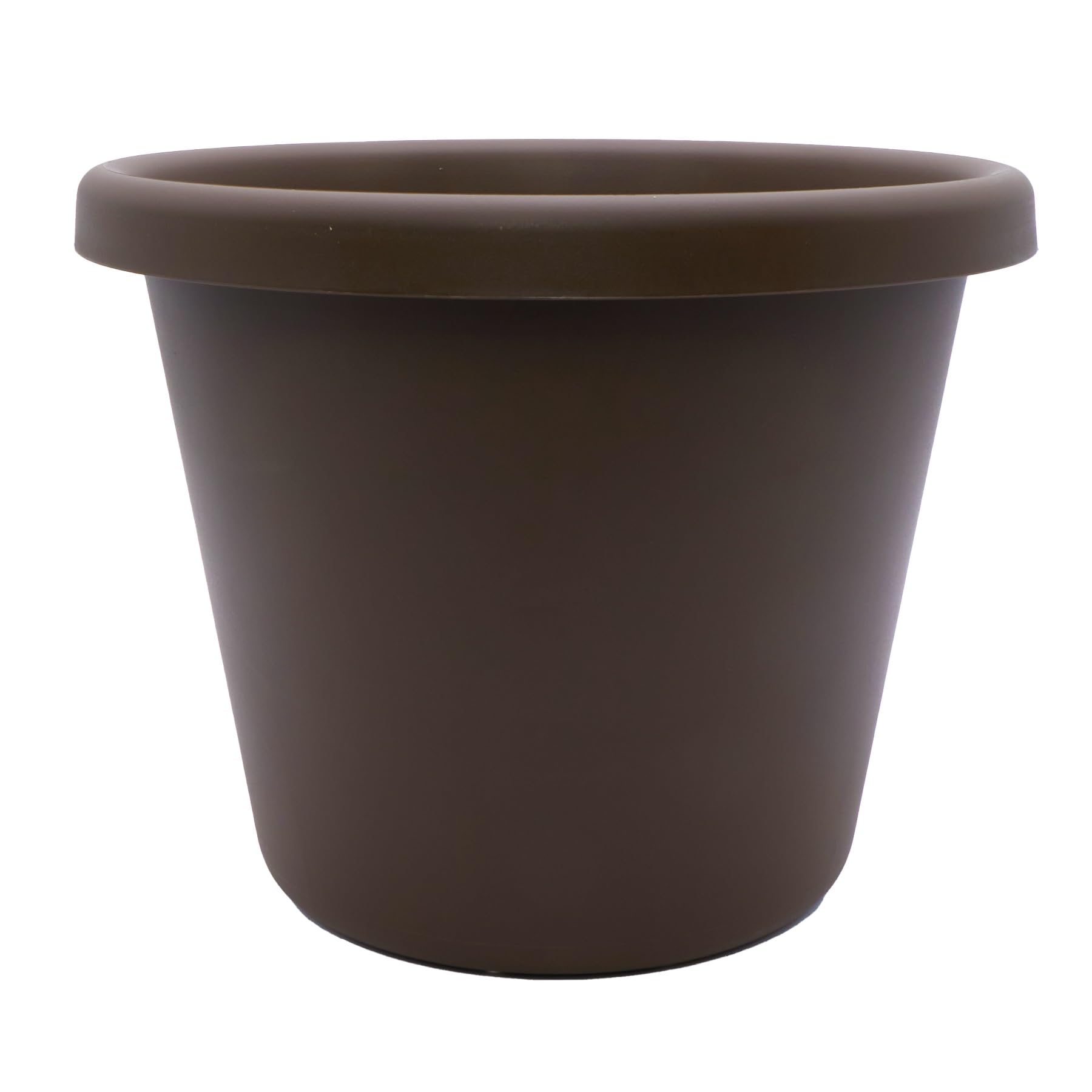 The HC Companies 8.5 Inch Round Classic Planter - Plastic Plant Pot for Indoor Outdoor Plants Flowers Herbs, Chocolate