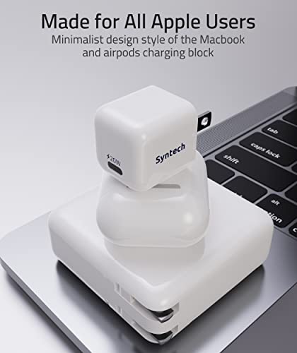 iPhone Fast Charger Apple MFi Certified, Syntech 20W USB C Wall Charger Block Ultra-Compact Charger with 6.6ft USB C to Lightning Cable, Compatible with iPhone 14/14 Pro/13/12/11/XS/XR/X/iPad/AirPods