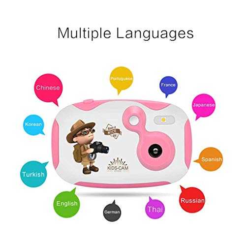 LKYBOA Retro SLR Child Camera -Digital Camera for Kids, 1080P Digital Video Camera with Screen and Card for 3-10 Years Boys (Color : Pink)