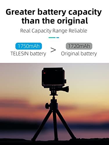 TELESIN Hero 11 Battery for Gopro, Triple Charger SD Card Reader Kit for GoPro Hero 11, Hero10, Hero 9 Black, Allinbox Charger & 2-Pack Go pro 11 Batteries