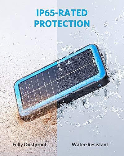 Anker PowerCore Solar 20000, 18W USB-C Power Bank 20,000 mAh with Dual Ports, Flashlight, IP65 Splash Proof and Dustproof for Outdoor Activities, Compatible with Smartphones and Other Devices