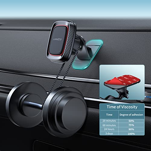 [2 Pack] Magnetic Phone Holder for Car, APPS2Car [Super Strong Magnet] Phone Mount for Car, Dashboard Magnetic Car Phone Holder Mount with Strong VHB Adhesive Mounting, Compatible with iPhone, Samsung