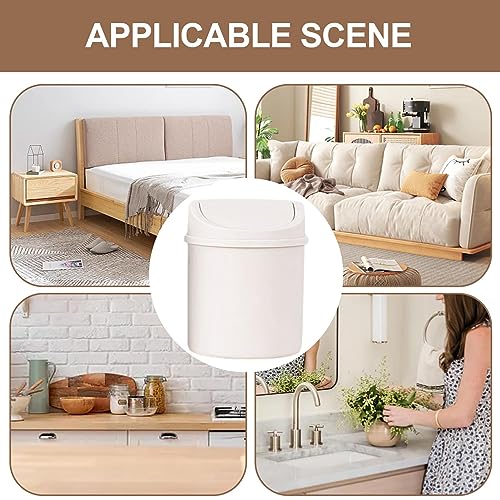 ANZAGA Small Trash Can, Mini Desktop Trash Can, Waste Bin with Lid, Creative Small Paper Basket Wastebasket for Home Bathroom Bedroom Car Interior