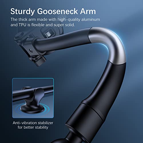 OQTIQ Magnetic Phone Holder for Car Dashboard Windshield 8.3-Inch Flexible Gooseneck Arm Suction Cup Car Magnetic Phone Mount 6 Strong Magnets Sturdy for All iPhone Android Smartphones [Case Friendly]