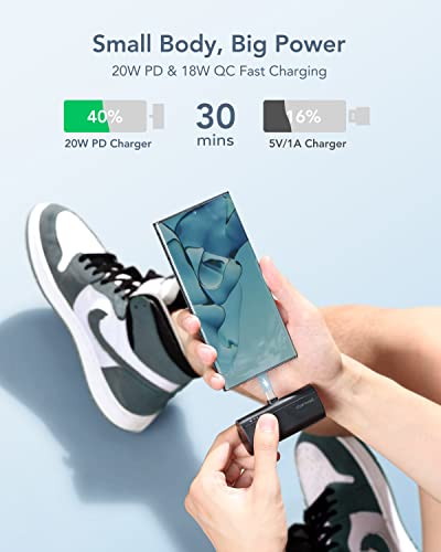Charmast USB C Portable Charger Power Bank, Battery Pack 5000mAh, 20W PD 18W QC 3.0 Fast Charging Portable Phone Charger for Samsung Galaxy S21, S20, S10, Note 20, Moto, Google Pixel, LG, and More