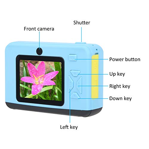 Tgoon Anti‑Drop Children Camera, IPS Screen Camera Cute Look for Home(Blue)