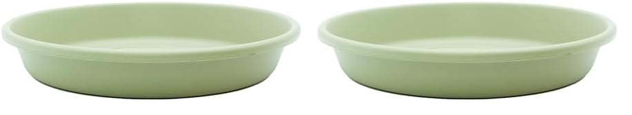 The HC Companies 10 Inch Round Plastic Classic Plant Saucer - Indoor Outdoor Plant Trays for Pots - 10.75"x10.75"x1.75" Seafoam (Pack of 2)