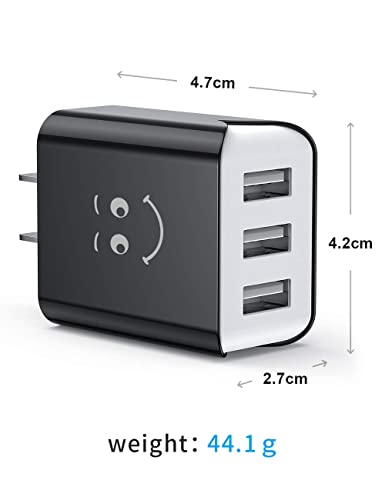 USB Wall Charger, Upgraded UL Certified 3-Pack 3-Port 3.1A Charging Block USB Plug Cube Compatible for iPhone 11/Xs/XS Max/XR/X/8/7/6/Plus,iPad Air/Mini,Galaxy10/9/8/7,Note9/8,Nexus and More