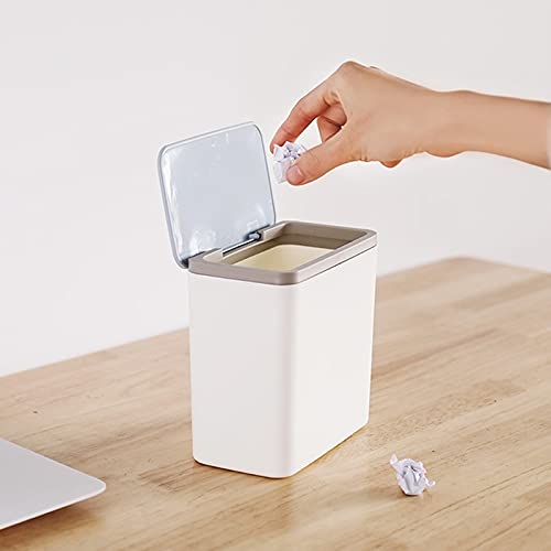 MYRRHE Cans, Square Mini Small Waste Bin Desktop Garbage Basket Home Table Plastic Office Supplies Trash Can Dustbin Sundries Barrel Box New (Color : Blue)
