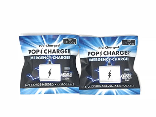 2 Pack i Phone Pop Charger Pre-Charged Disposable Emergency Charger