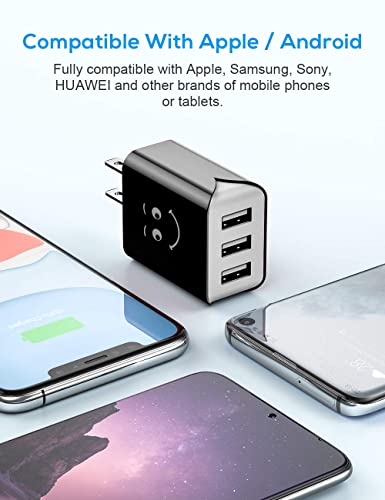 USB Wall Charger, Upgraded UL Certified 3-Pack 3-Port 3.1A Charging Block USB Plug Cube Compatible for iPhone 11/Xs/XS Max/XR/X/8/7/6/Plus,iPad Air/Mini,Galaxy10/9/8/7,Note9/8,Nexus and More