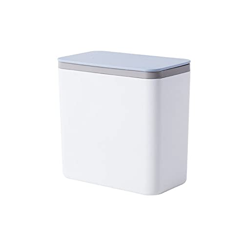 MYRRHE Cans, Square Mini Small Waste Bin Desktop Garbage Basket Home Table Plastic Office Supplies Trash Can Dustbin Sundries Barrel Box New (Color : Blue)