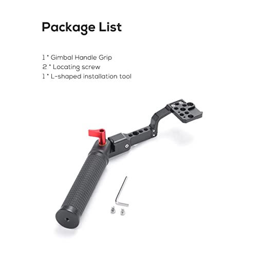 Gimbal Adjustable Handle Grip for DJI Ronin S/SC/RSC2, Stabilizer Handgrip Extension Bracket with Cold Shoe Mount 1/4 3/8 Threaded Holes for Video Light, Microphone, Monitor