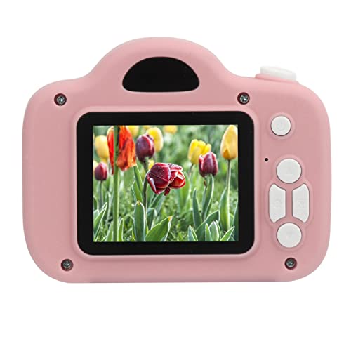 070 Camera Cartoon Child Camera Portable Cartoon Child Camera Kids Gift High Pixel One Key Video Recording Kids Mini Camera Gift for Kid Camera (Pink)