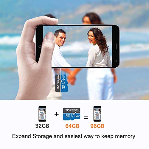TOPESEL 64GB Micro SD Card SDXC 2 Pack Memory Cards UHS-I TF Card Class 10 for Camera/Phone/Galaxy/Drone/Dash Cam/GOPRO/Tablet/PC/Computer(2 Pack U1 64GB)