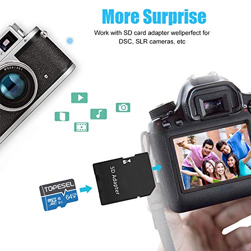 TOPESEL 64GB Micro SD Card SDXC 2 Pack Memory Cards UHS-I TF Card Class 10 for Camera/Phone/Galaxy/Drone/Dash Cam/GOPRO/Tablet/PC/Computer(2 Pack U1 64GB)