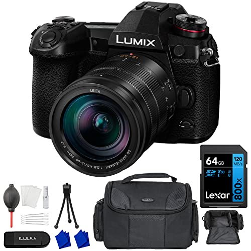 Panasonic Lumix G9 Mirrorless Camera, 20.3 Megapixels Plus 80 Megapixel High-Resolution Mode with Leica Vario-Elmarit 12-60mm F2.8-4.0 Lens, 3", Black | DC-G9LK | Extended 3 Years Panasonic Warranty