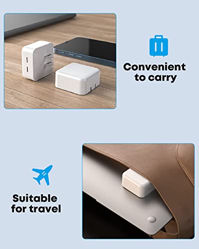 Apple Fast Charger, 40W Super Quick Dual USB C Wall Charger [Apple MFi Certified] Double Port Apple USB C Charger Foldable Plug with USB C to Lightning Cable and USB C to C Cable for iPhone, iPad