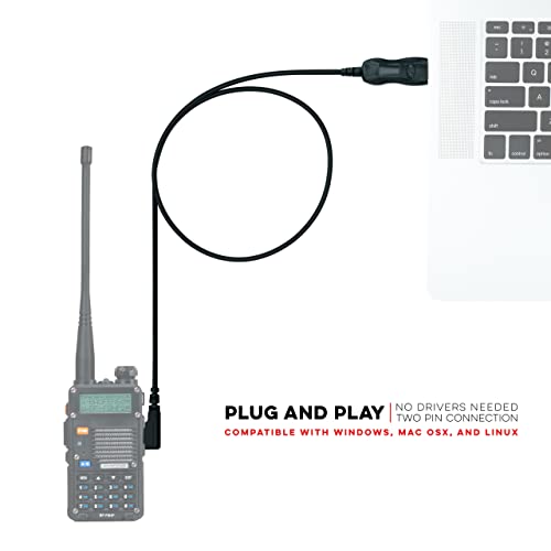 BTECH PC03 FTDI Genuine USB Programming Cable, BaoFeng UV-5R BF-F8HP UV-82HP BF-888S, and Kenwood Radios