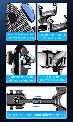 iBigLY Car Phone Holder, Rear View Mirror Phone Holder, Cell Phone Holder, Adjustable nagivator Holder, 360° Rotating and Retractable Universal car Cell Phone Holder for All Cell Phones