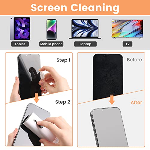 7 in 1 Electronic Cleaner kit, Cleaning Kit for monitor Keyboard Airpods MacBook iPad iPhone iPod, Screen Dust Brush Including Soft Sweep, Swipe, Airpod Cleaner Pen, Key Puller and Spray Bottle (Grey)