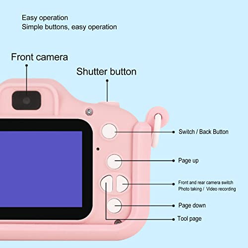 Digital Camera for Children, 20MP Cartoon Style Video Recording Easy Operation Child Camera for Photo Game Outdoor
