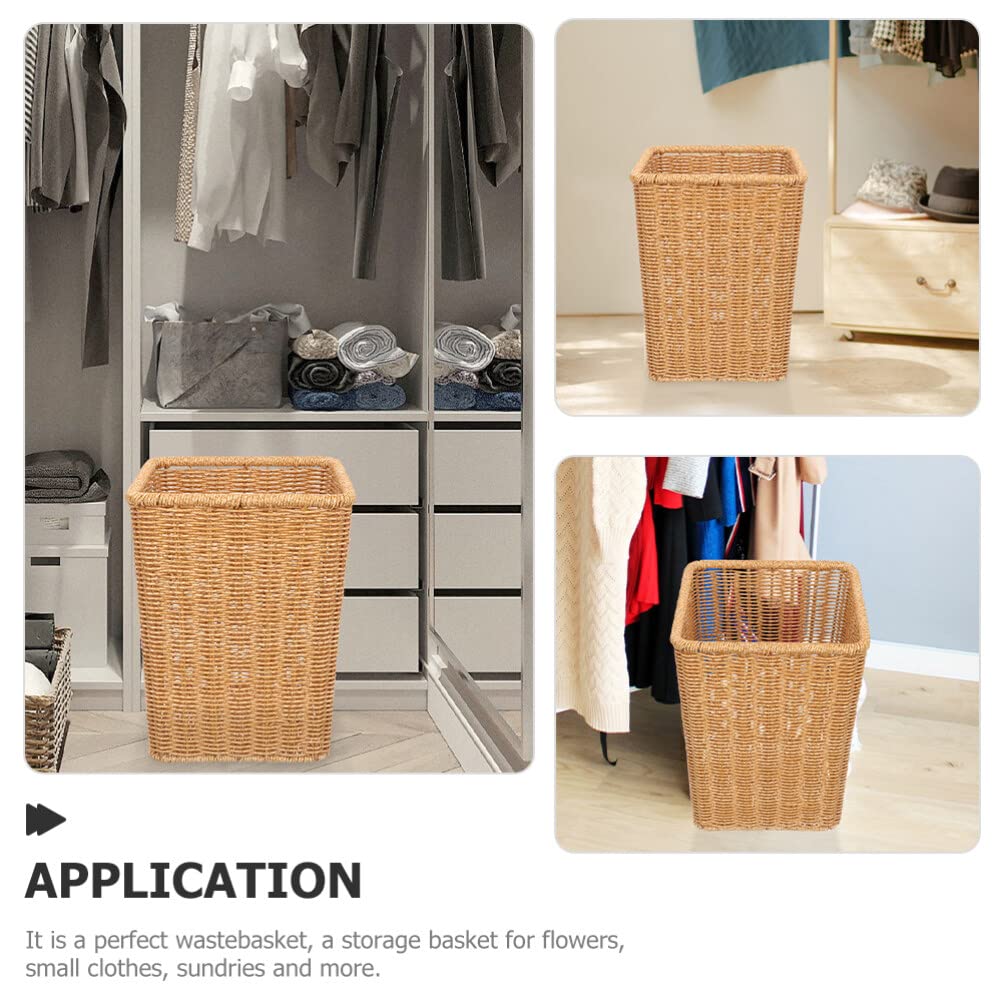 Cabilock Crevice Trash Can Magazine Basket Pastoral Style Garbage Bin Kitchen Trash Recycle Basket Bin Trash Basket Mini Garbage Can Toy Storage Bread Office Storage Basket Plastic