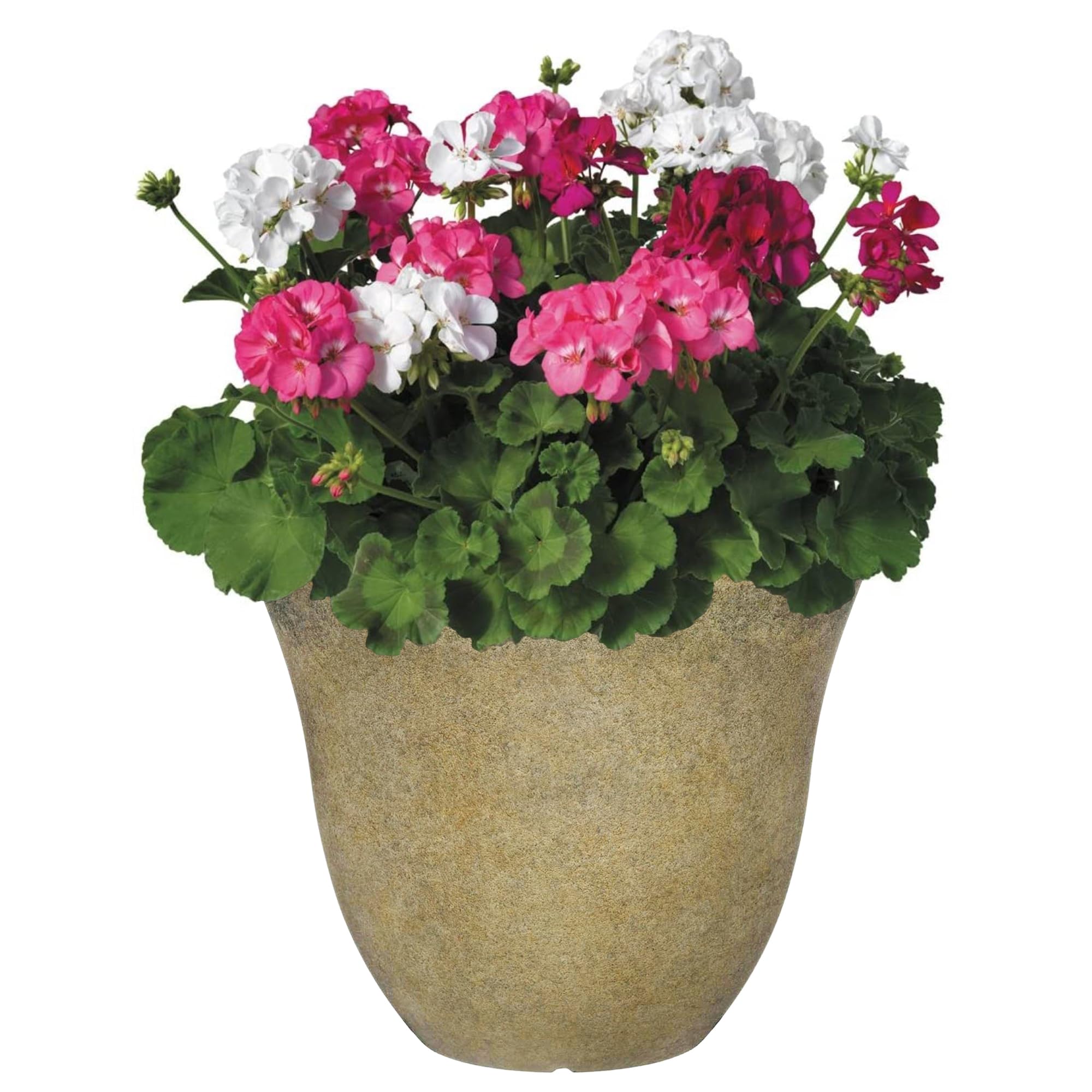 Classic Home and Garden Honeysuckle Planter, Patio Pot, 13" Fossil Stone (2)