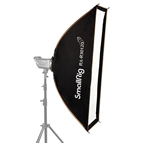SMALLRIG Strip Softbox with Quick Release Pressing Design, 30 x 120cm (11.8" x 47.2") Bowens Mount Softbox with Beam Grid & Diffusers for Studio Lighting, RA-R30120 - 3931