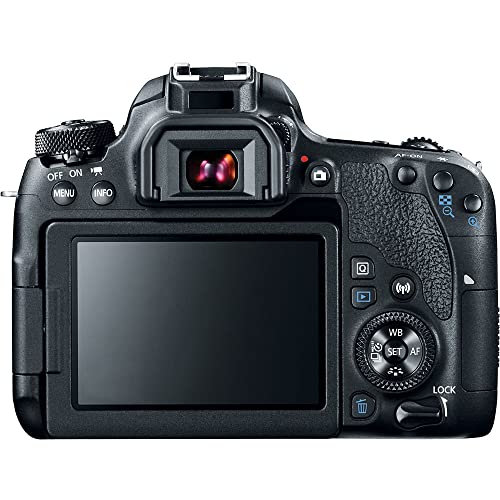 Canon EOS 77D DSLR Camera with 18-135mm USM Lens (1892C002) + 64GB Memory Card + Case + Card Reader + Flex Tripod + Hand Strap + Cap Keeper + Memory Wallet + Cleaning Kit (Renewed)
