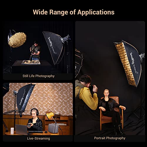 SMALLRIG Strip Softbox with Quick Release Pressing Design, 30 x 120cm (11.8" x 47.2") Bowens Mount Softbox with Beam Grid & Diffusers for Studio Lighting, RA-R30120 - 3931
