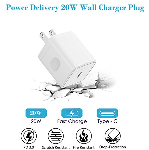 USB C Wall Charger, iPhone Fast Charger Block 2Pack 20W PD Power Adapter Compatible with iPhone 14/14 Pro/14 Pro Max/14 Plus/13 12 11 Pro Max/Pro/Mini/XS/XR/X, iPad Pro/Mini, Galaxy,Google Pixel 5/4/3