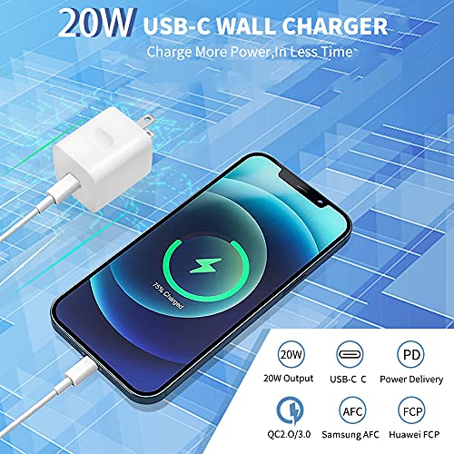 USB C Wall Charger, iPhone Fast Charger Block 2Pack 20W PD Power Adapter Compatible with iPhone 14/14 Pro/14 Pro Max/14 Plus/13 12 11 Pro Max/Pro/Mini/XS/XR/X, iPad Pro/Mini, Galaxy,Google Pixel 5/4/3