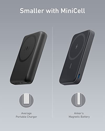 Anker 622 Magnetic Battery (MagGo) Upgraded Version, 5,000mAh Foldable Magnetic Wireless Portable Charger and USB-C (On The Side), Only for iPhone 14/13/12 Series (Interstellar Gray)