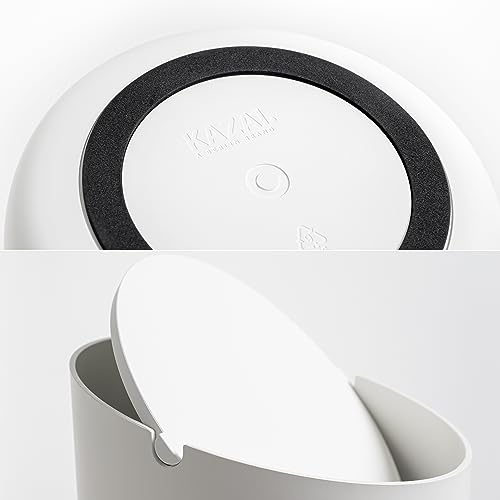 Kazai.® Mini Waste Bin 'Tove' - Small and Unique Design Bin from Berlin | for Bathroom, Kitchen & Desk | 1.5L Capacity, Non-Slip, Inner Bucket | White