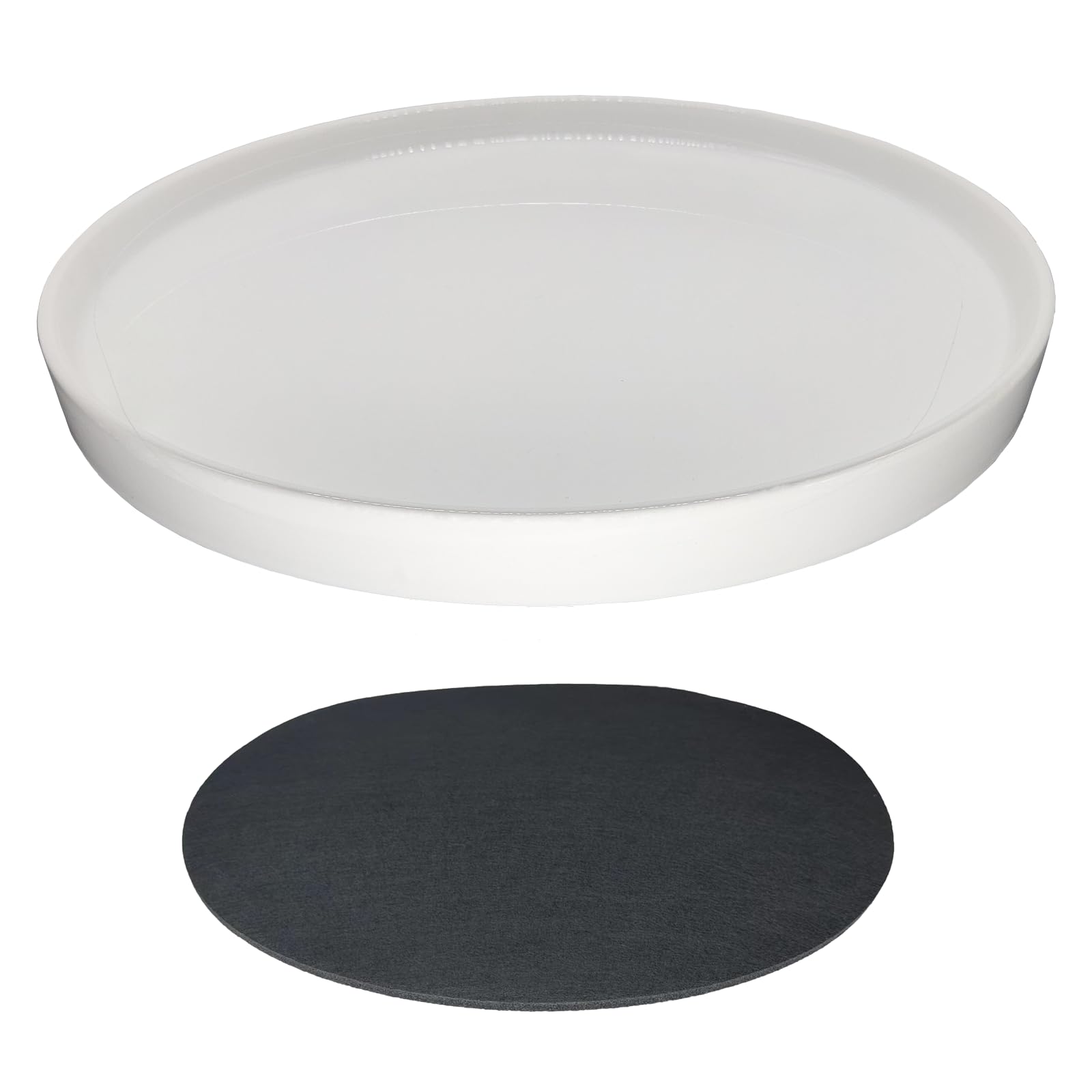Yukfona Ceramic Plant Saucer Pot Tray 10 Inch, Planter Saucers 4 5 6 7 8 9 10 11 12 13 Inch for Indoors Outdoor, Durable Sturdy Flower Drainage drip Water Tray for Glazed Pots Base (10.7 Inch-White)