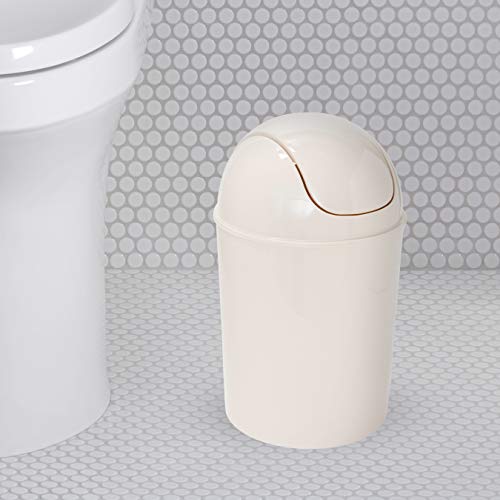 Umbra Mini Waste Can, 1.25 Gallon with Swing Lid (Linen)