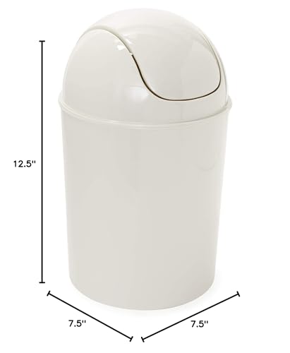 Umbra Mini Waste Can, 1.25 Gallon with Swing Lid (Linen)