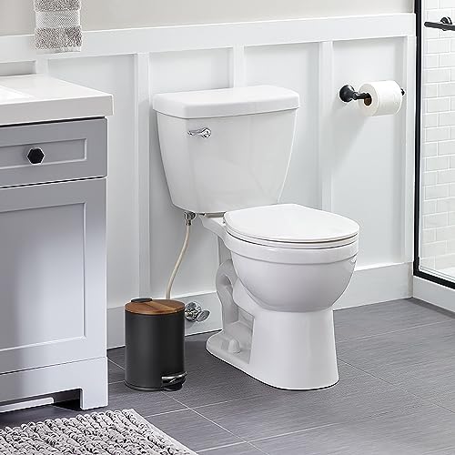 SunnyPoint Extra Small Trash Can (3 Liter /0.8Gallon) with Plastic Inner Bucket; Bathroom, Office,Kitchen and Bedroom Step On and Slow Close (BLK); Inner Bucket Size: 6.1" D X 7.2" H
