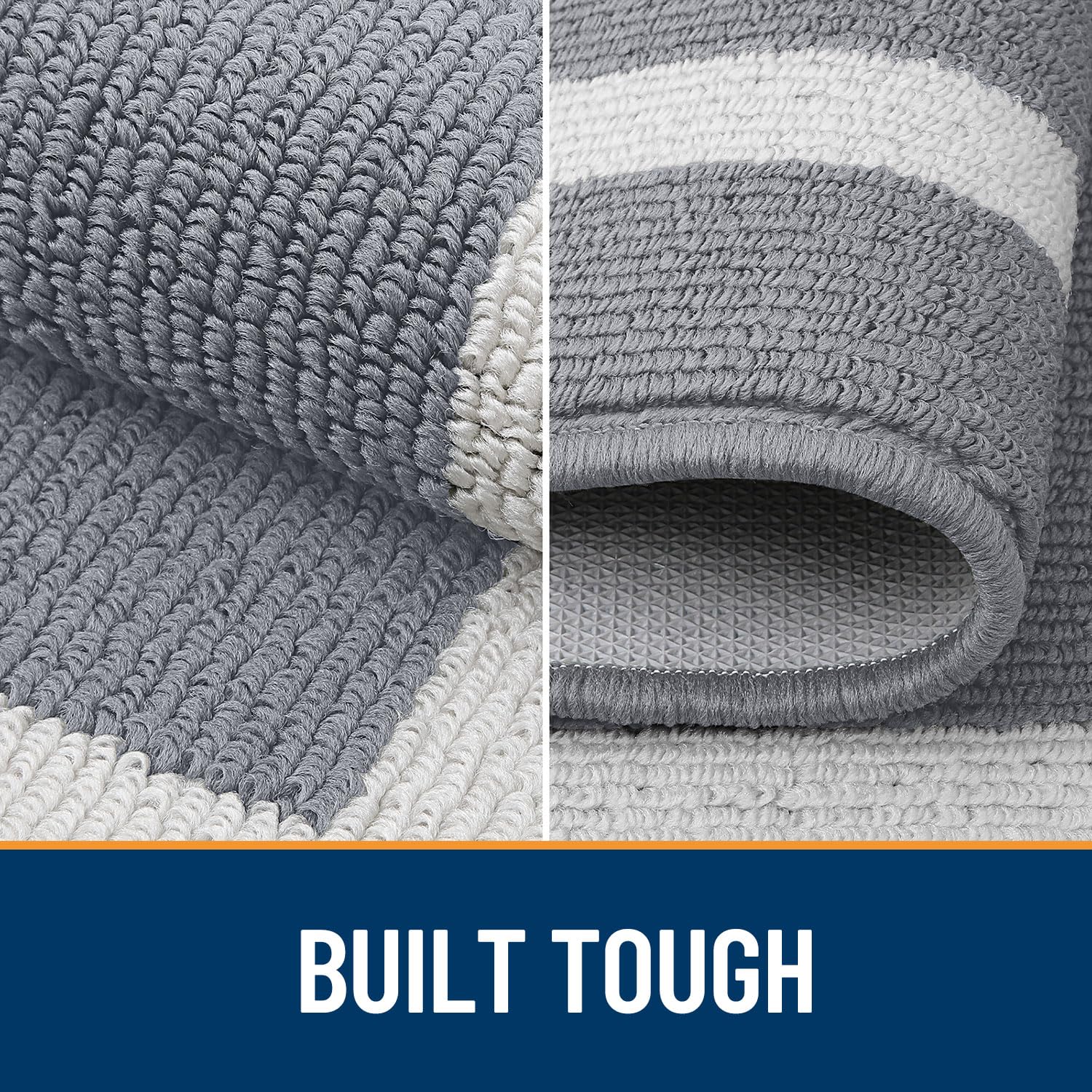 OLANLY Indoor Door Mat, 20x32, Non-Slip Absorbent Resist Dirt Entrance Rug, Machine Washable Low-Profile Inside Entry Door Rugs for Entryway, Grey