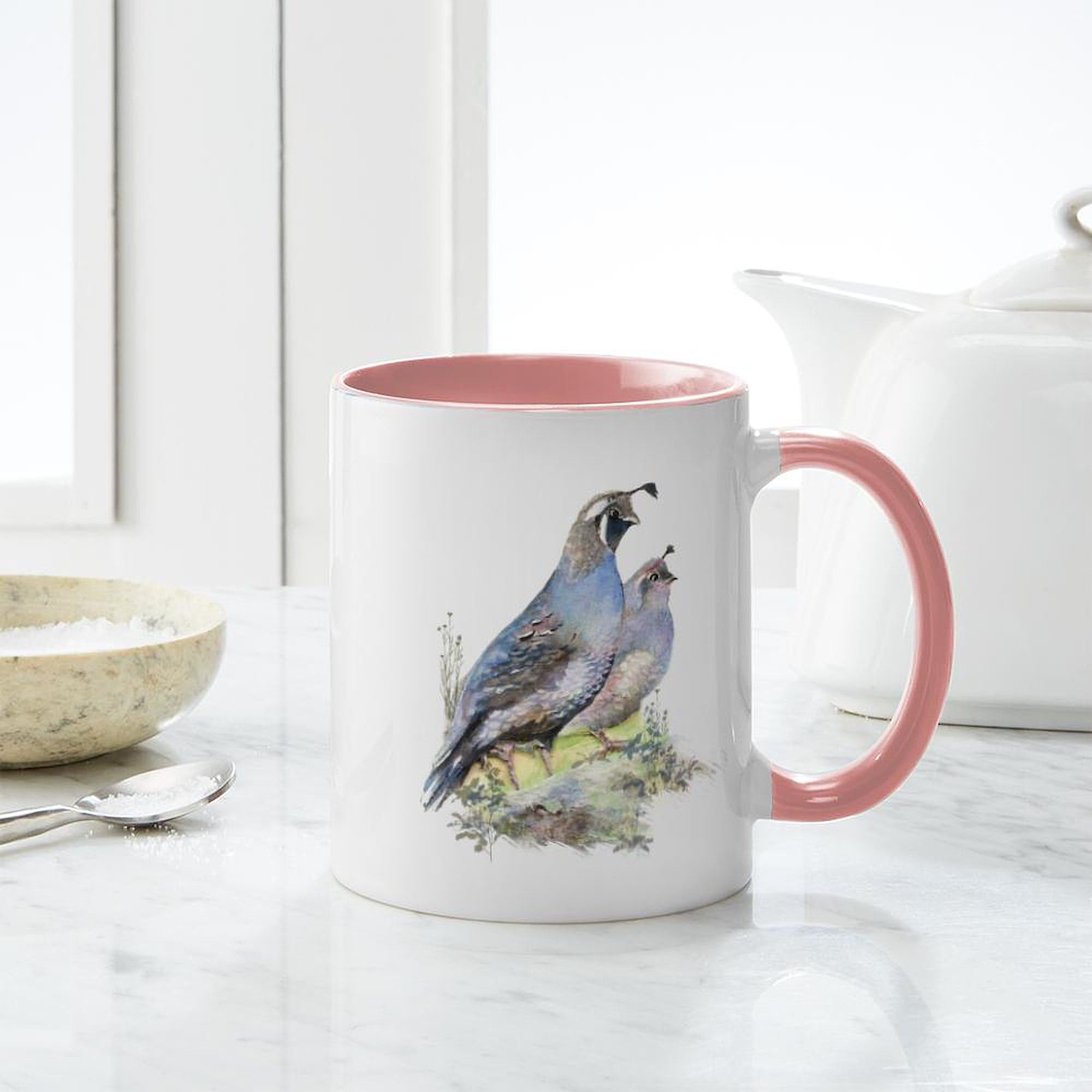 CafePress Watercolor California Quail Bird Mug Ceramic Coffee Mug, Tea Cup 11 oz