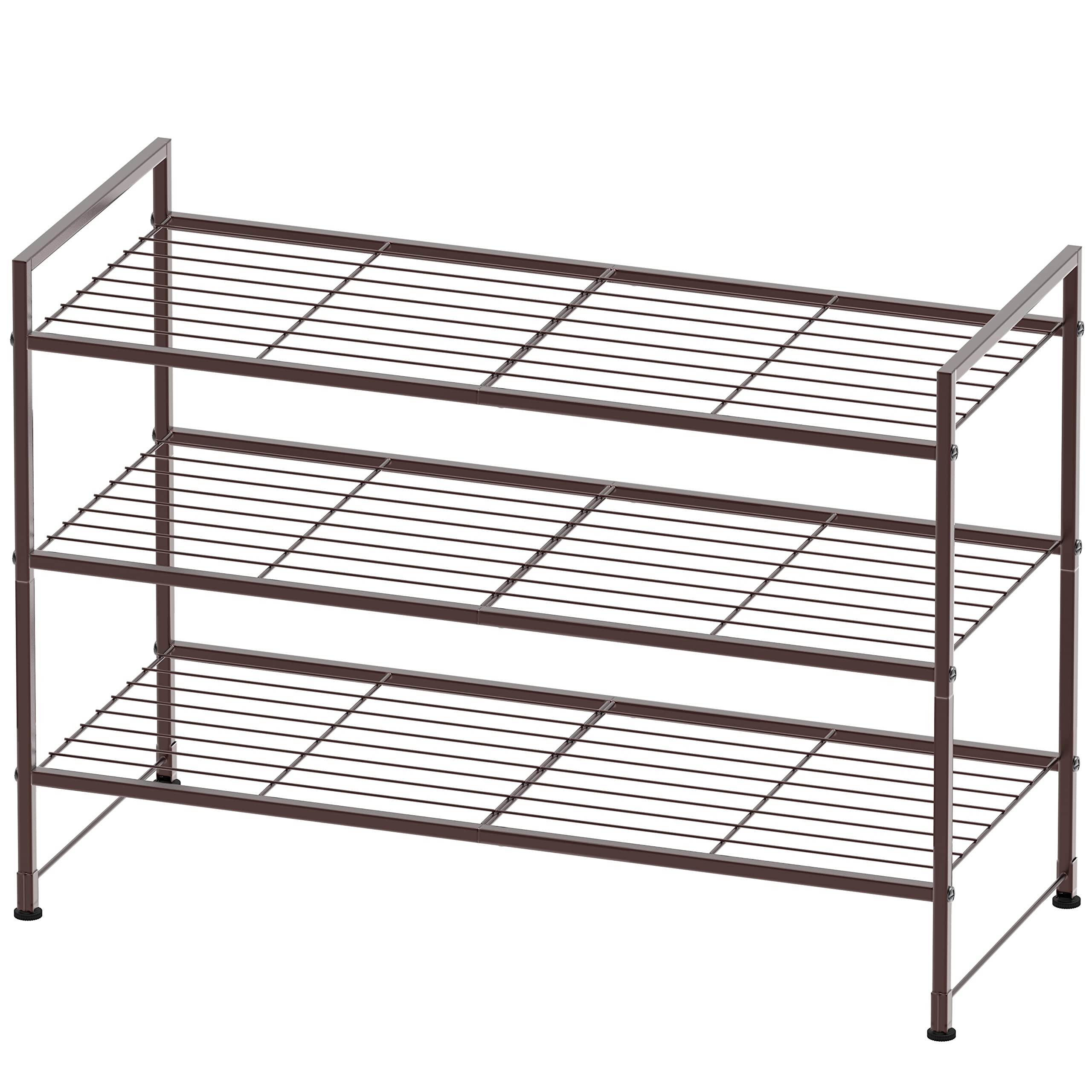 Simple Houseware 3-Tier Stackable Shoes Rack Storage Shelf, Bronze
