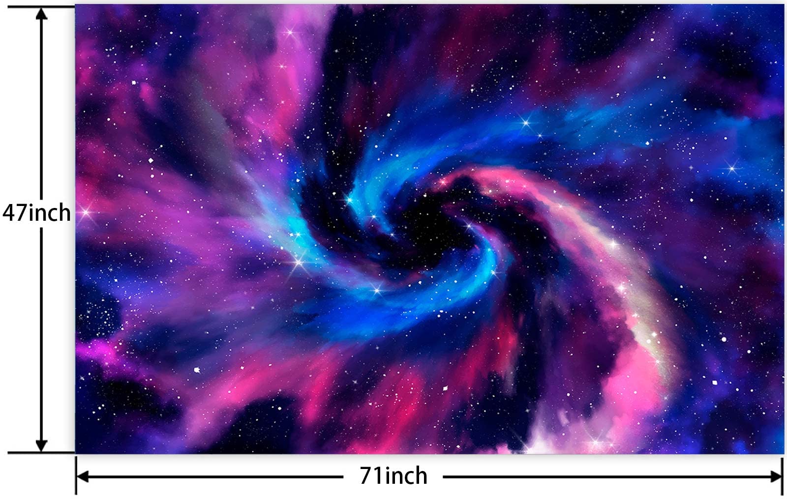 Galaxy Starry Sky Psychedelic Mysterious Universe Banner Backdrop Outer Space Nebula Starry Stars Cosmic Theme Decor Decorations for Boys Girls 1st Birthday Party Baby Shower Supplies Blue and Purple