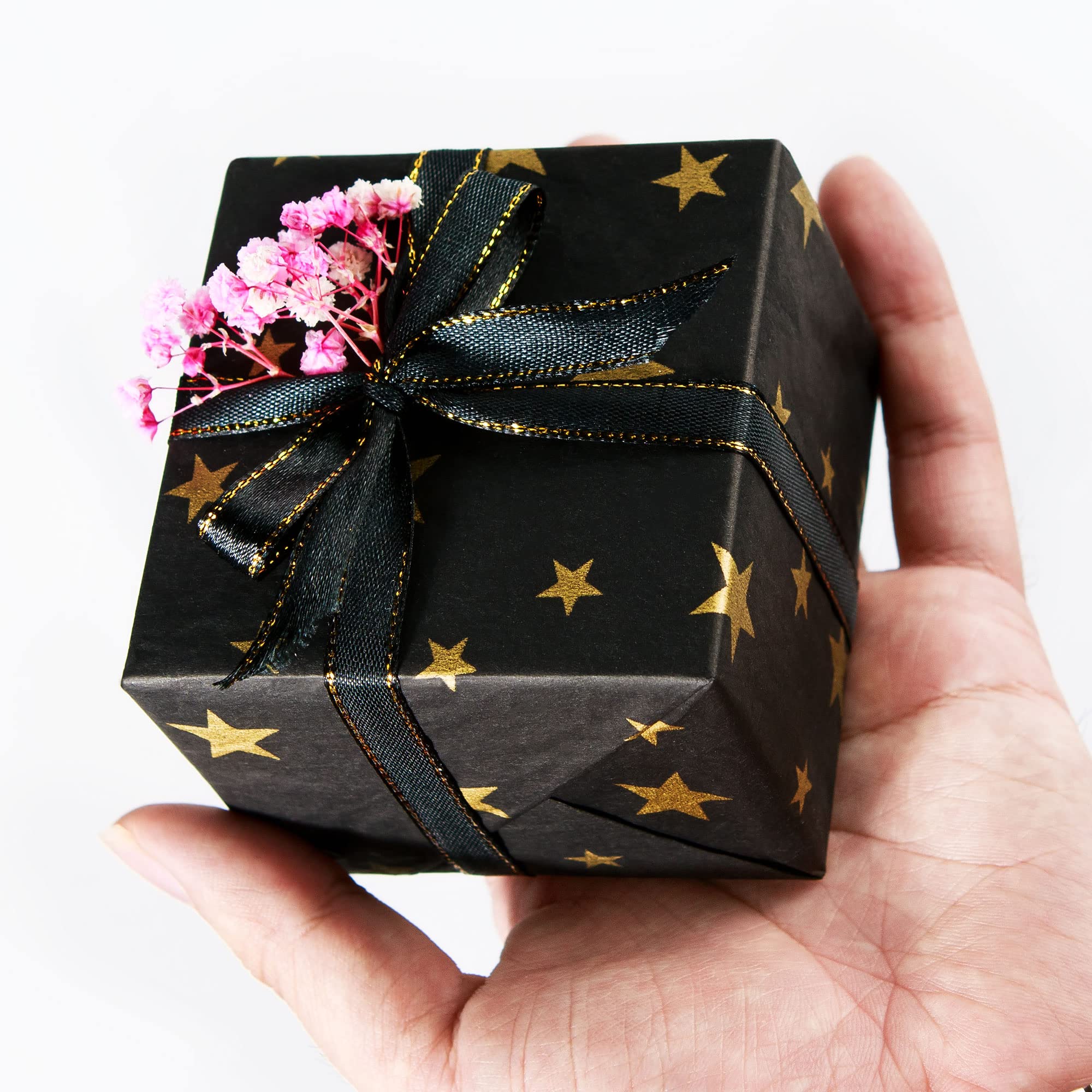 MR FIVE 100 Sheets Black with Gold Star Tissue Paper Bulk,20" x 14",Black Gold Star Tissue Paper for Gift Bags,Star Tissue Paper for Gift Wrapping,Birthday,Weddings,Holiday