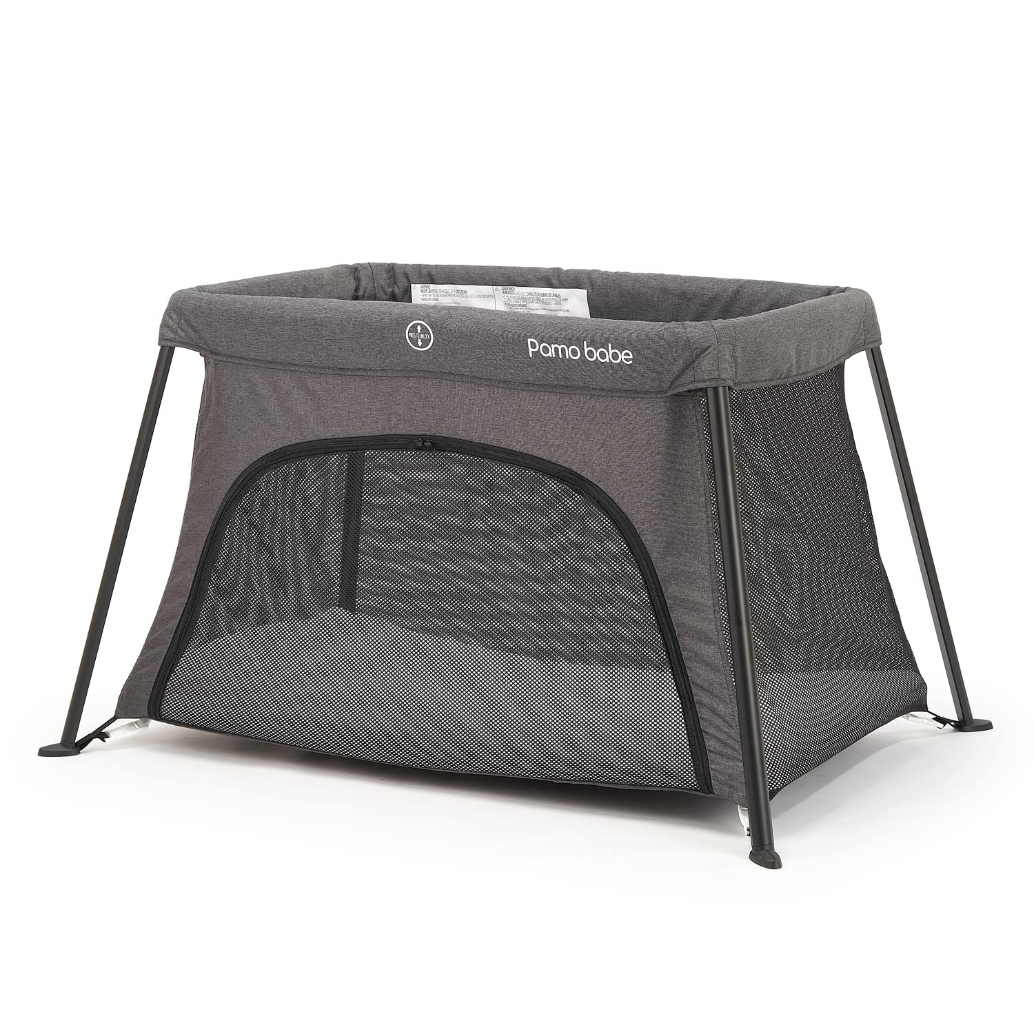Lightweight Foldable Travel Crib, Portable Crib for Baby Travel, Portable Playard with Carry Bag for Infant Toddler Newborn(Grey)