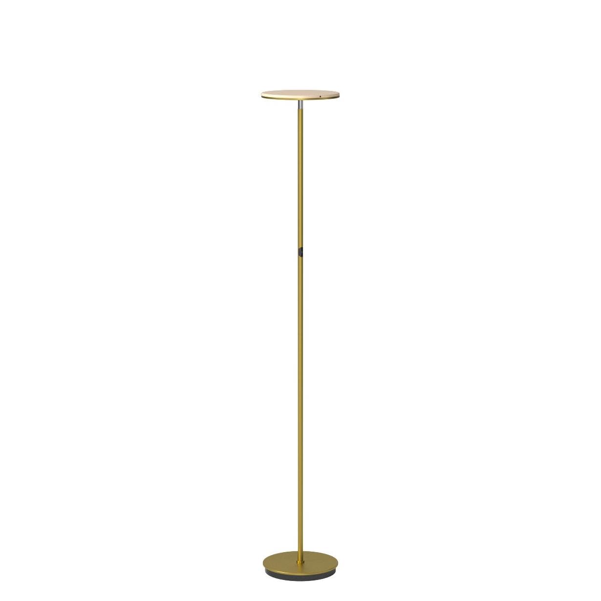 Brightech Sky Flux Dimmable LED Floor Lamp – Super Bright Floor Lamp for Living Room and Offices – Torchiere Standing Lamp with 3 Light Options, Tall Lamp for Bedroom Reading and More - Brass