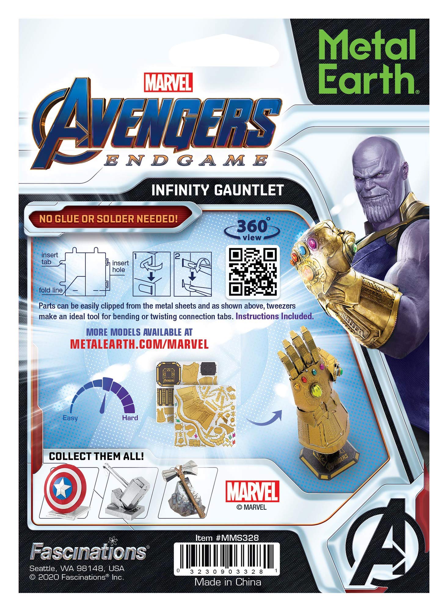 Metal Earth Marvel Avengers Infinity Gauntlet 3D Metal Model Kit Fascinations