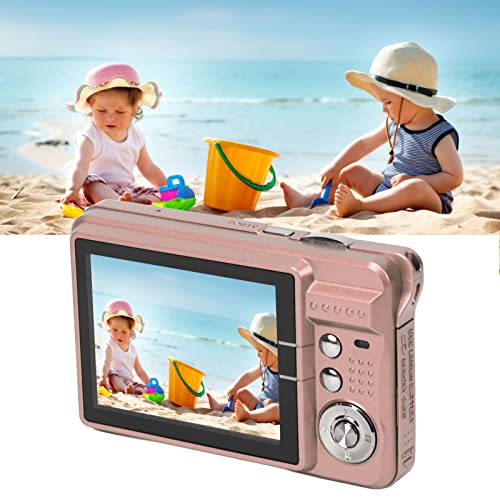 Digital Camera, 4K Ultra HD Mini Camera 48MP 2.7in Screen, USB Rechargeable, Compact Camera Pocket Camera with 8X Digital Zoom for Kid's Gifts (Pink)